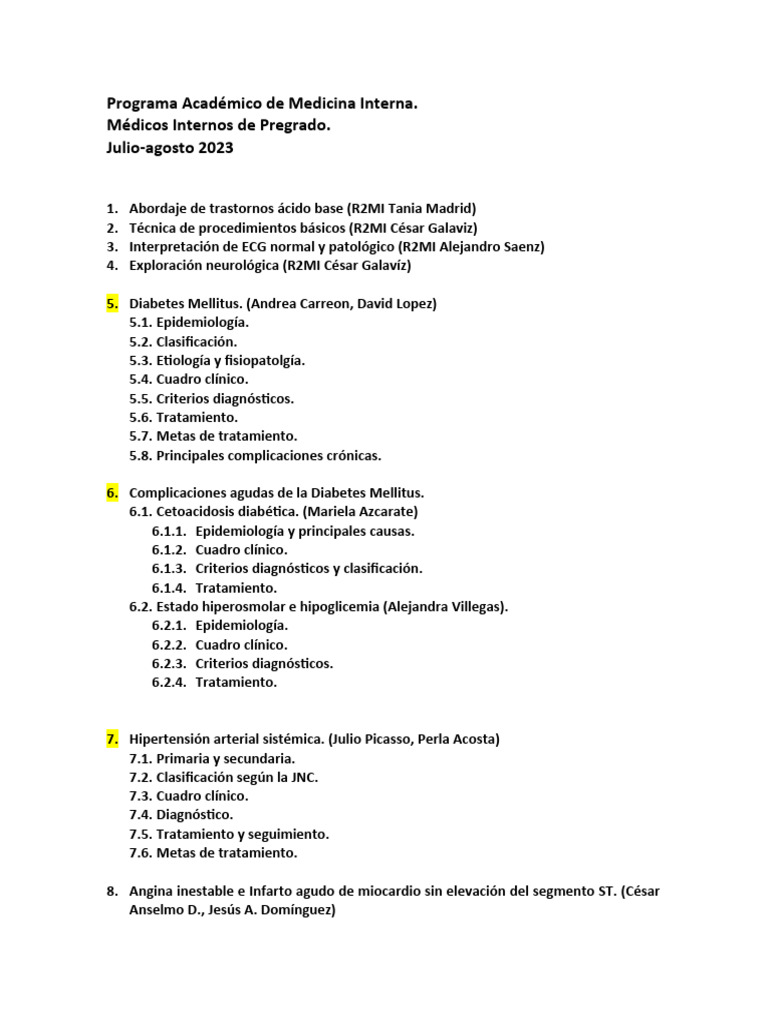 Programa Académico MIPs Julio-Agosto | PDF
