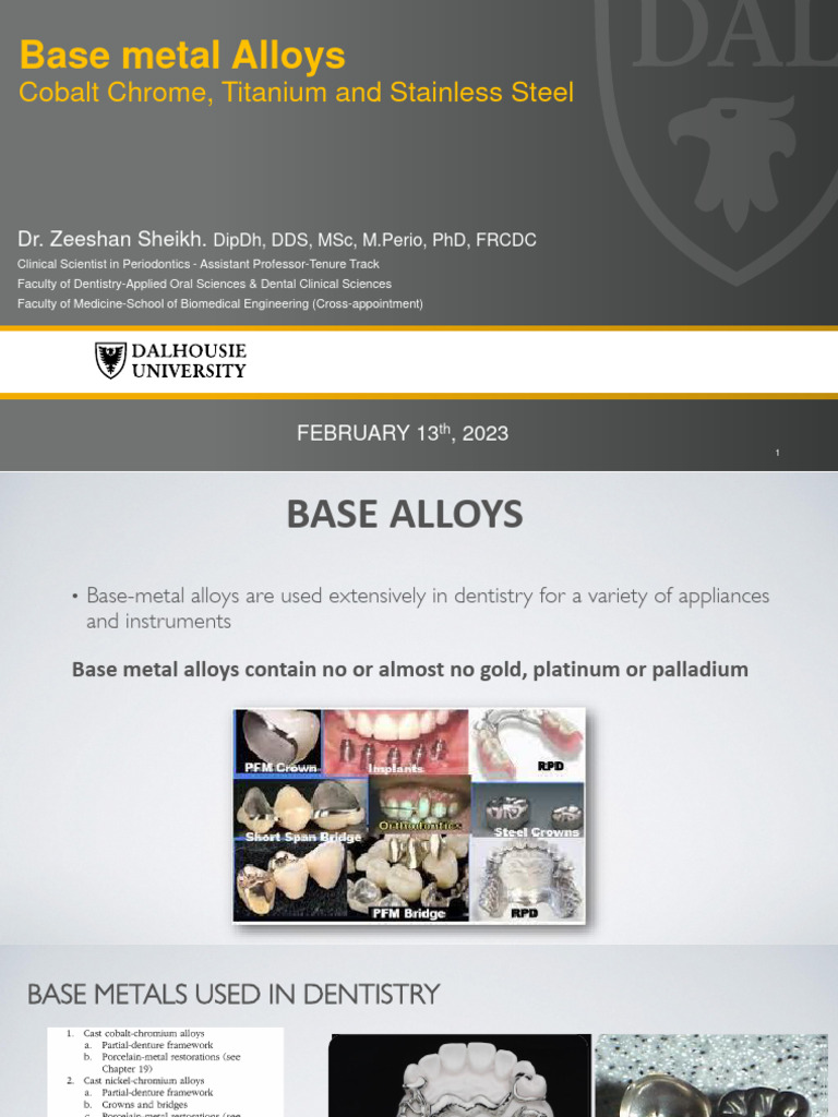 pdfBASE METAL ALLOYS DDS 2 2023 ZS | PDF | Titanium | Alloy