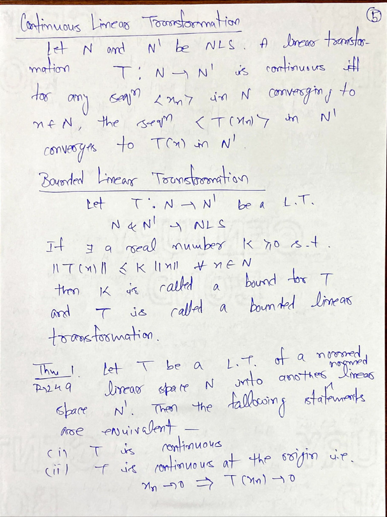 Continuous Linear Transformation | PDF