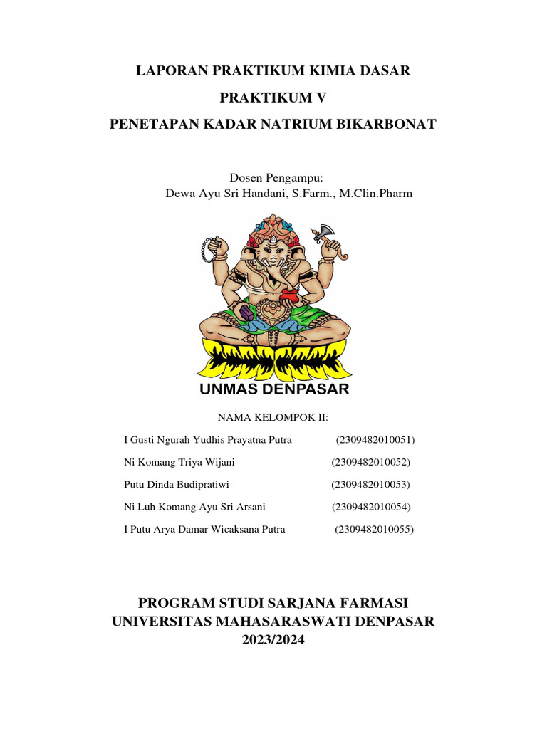Kelompok 2 - Kelas 1b - Laporan Praktikum Kimia Dasar - Pertemuan V | PDF