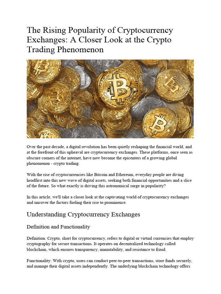 The Rising Popularity of Cryptocurrency Exchanges A Closer Look at The ...