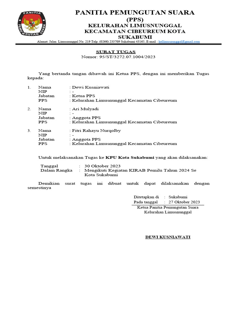 Surat Tugas PPS | PDF