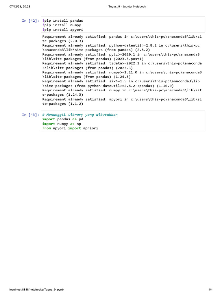 Tugas 9 Jupyter Notebook Pdf Computing Computer Programming 0674