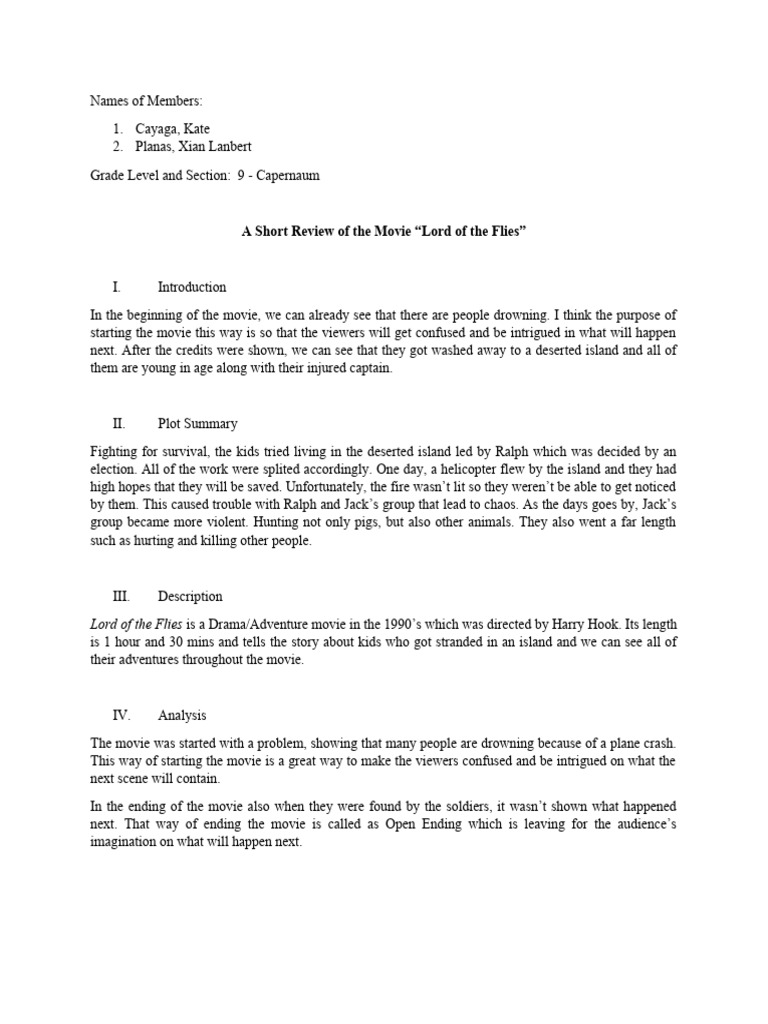 ENG 9 Movie Review PDF