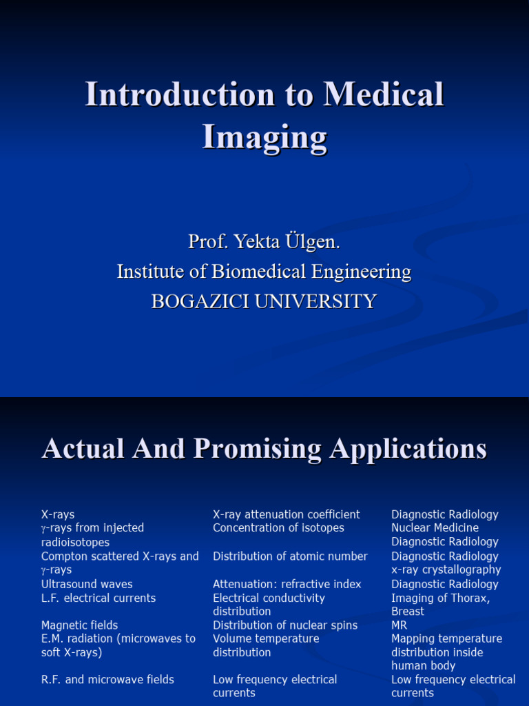 0 Introduction To Medical Imaging | PDF