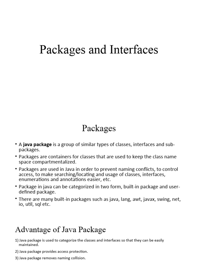 Package And Interface Pdf Class Computer Programming Java Programming Language