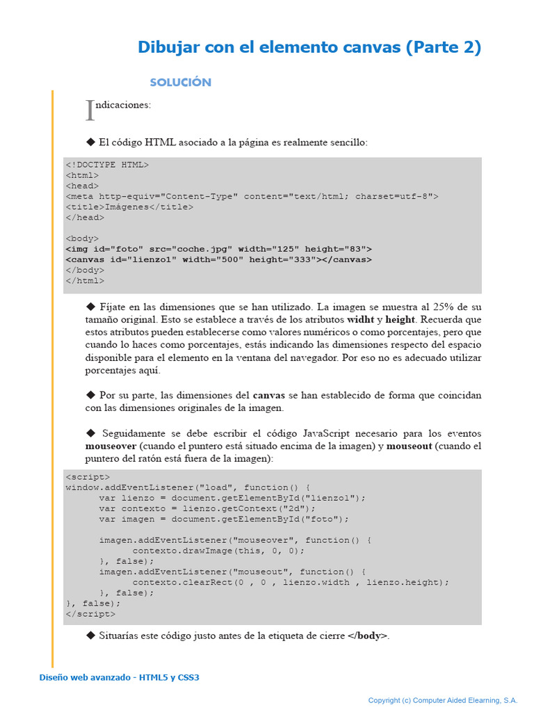 Solución Práctica Dibujar con el elemento canvas (parte 2) | PDF ...