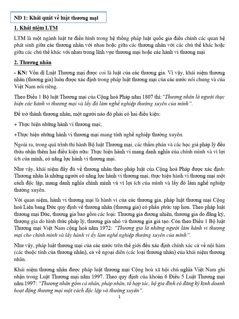 TÓM TẮT LTM | PDF