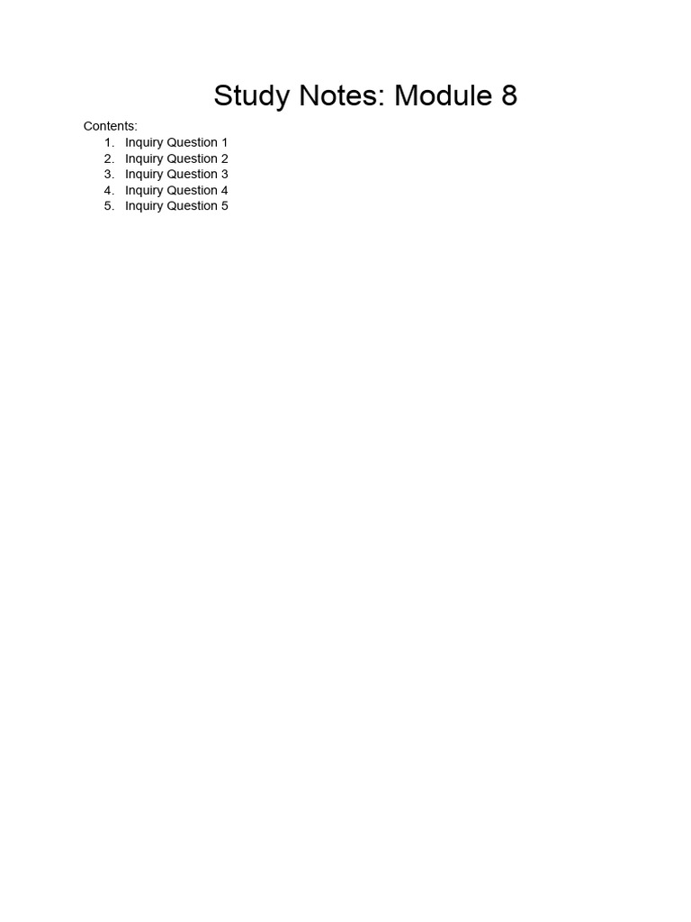 MODULE 8 BIOLOGY NOTES | PDF | Nervous System | Stimulus (Physiology)