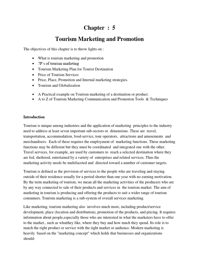 C5 - Tourism Marketing and Promotion | PDF | Marketing | Tourism