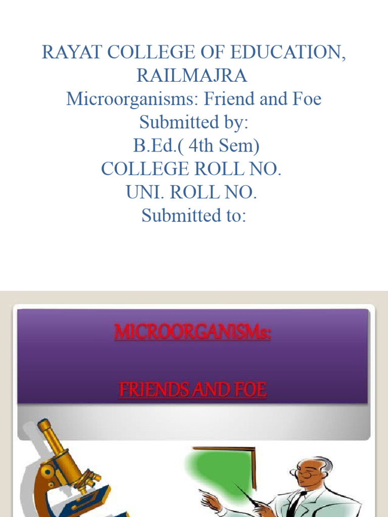 Microorganisms Friend and Foe Class 8 | PDF