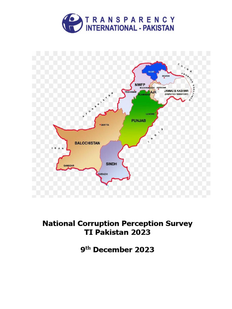 National Corruption Perception Survey 2023 Report TI Pakistan | PDF ...