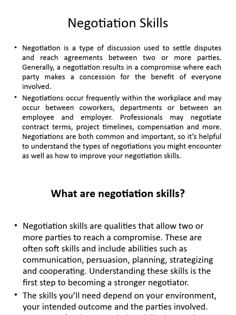 Negotiation Skills | PDF