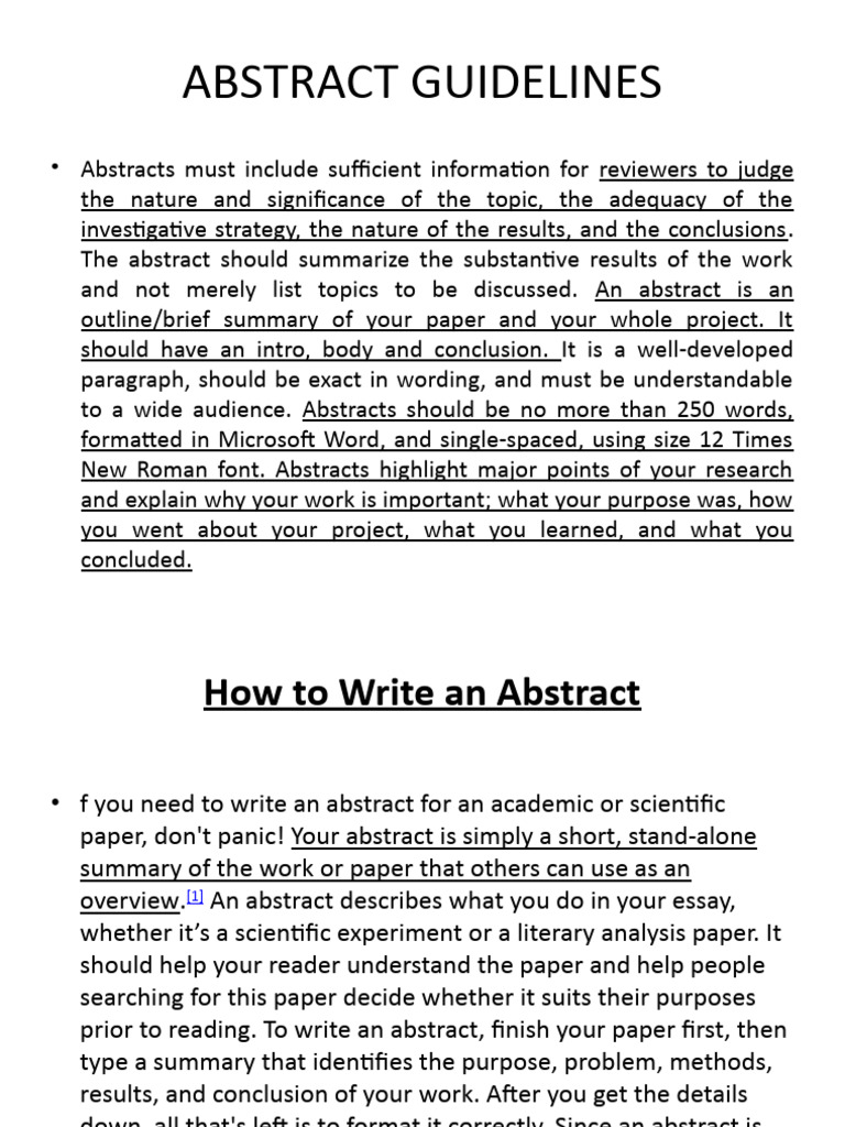 Abstract Guidelines&Mom | PDF | Memorandum | Abstract (Summary)