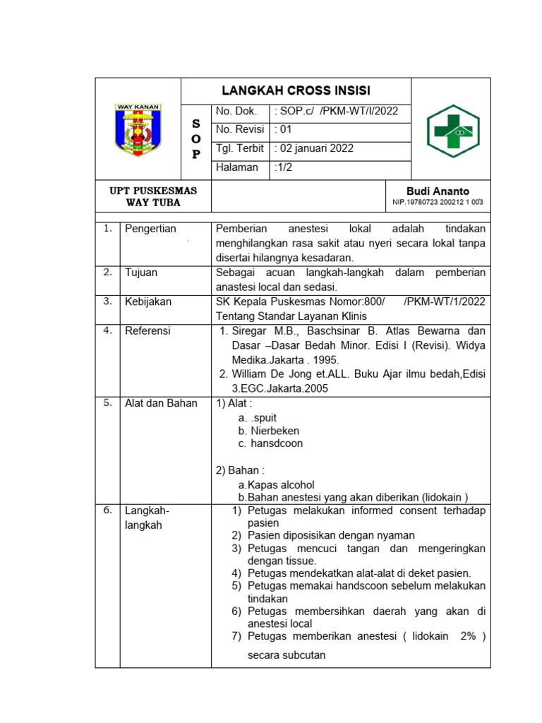 Sop Cross Insisi | PDF
