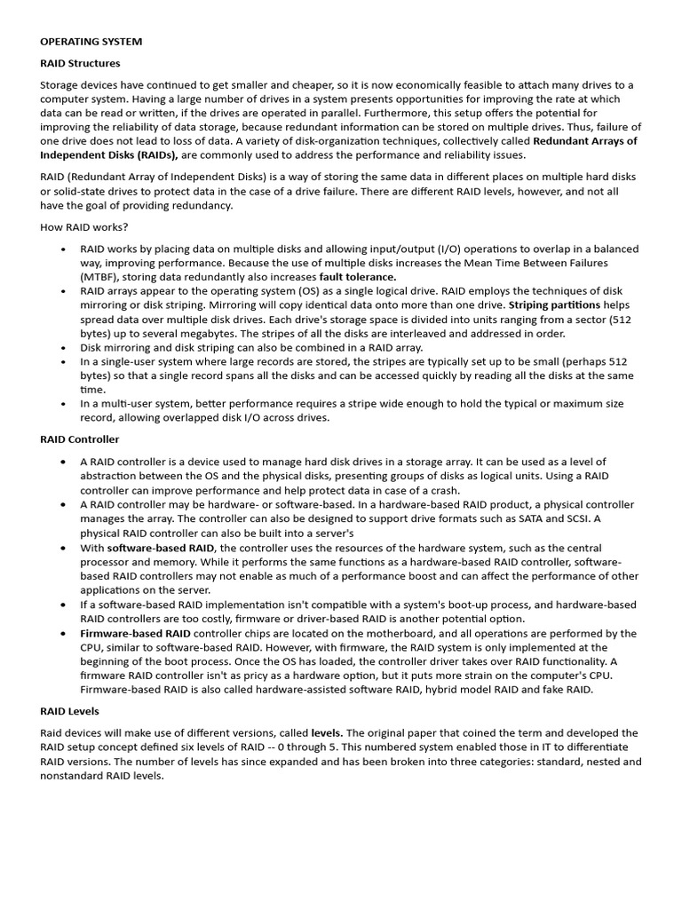 RAID-Structures | PDF | Hard Disk Drive | Data Management
