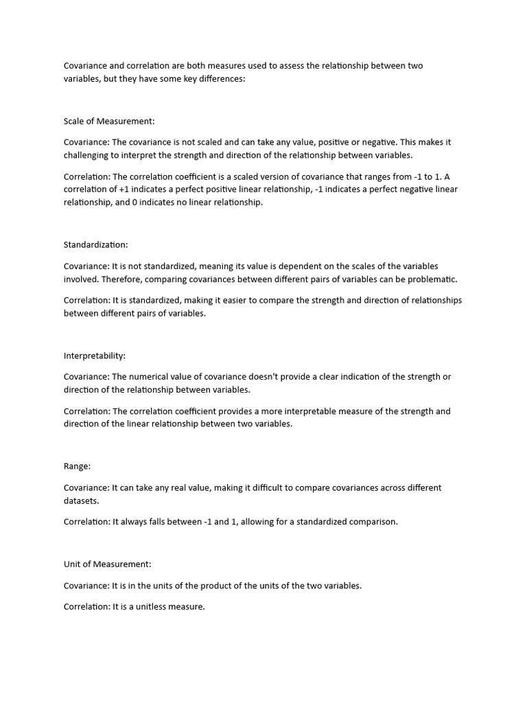 Beda Correlation Covariance Pdf Career And Growth Teaching Methods