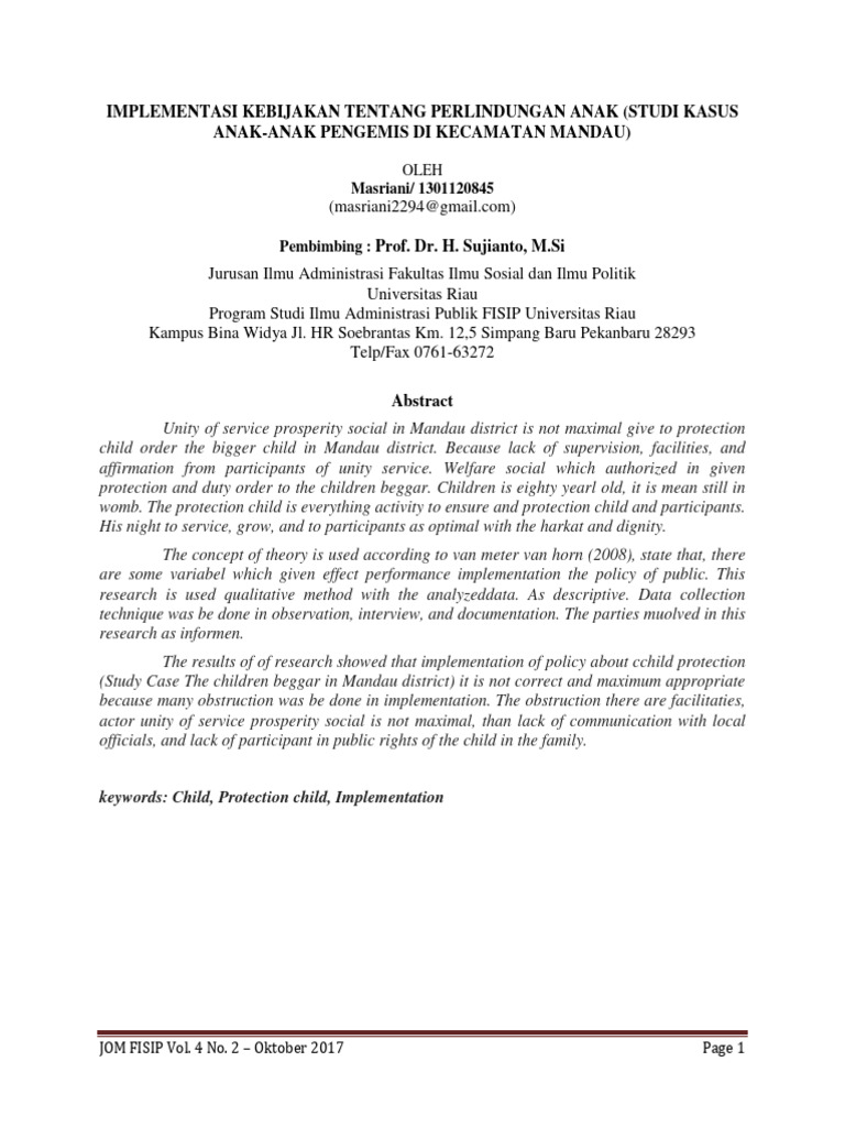ID Implementasi Kebijakan Tentang Perlindun | PDF