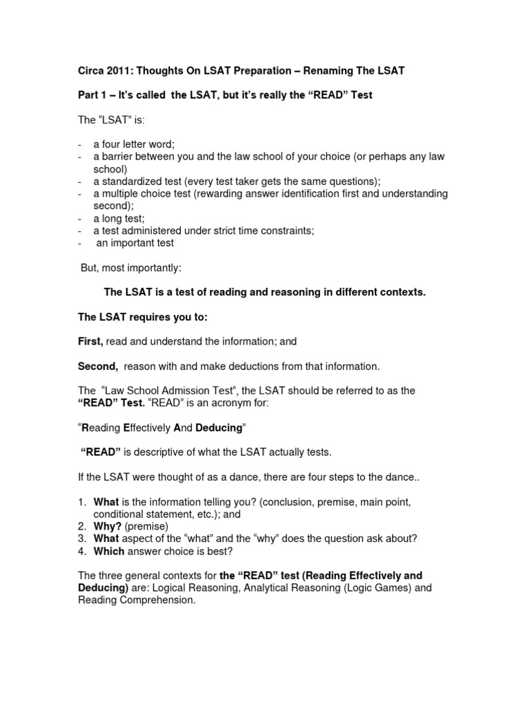 LSAT Preparation: Simplifying Success | PDF | Law School Admission Test ...