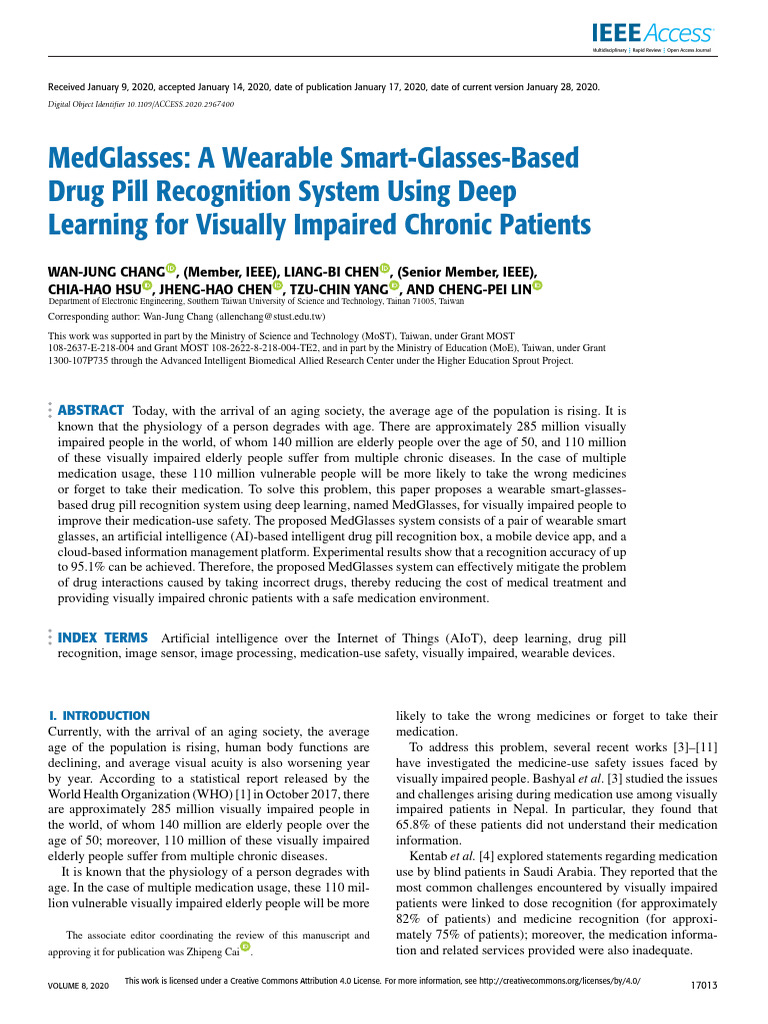 MedGlasses A Wearable Smart-Glasses-Based Drug Pill Recognition System ...