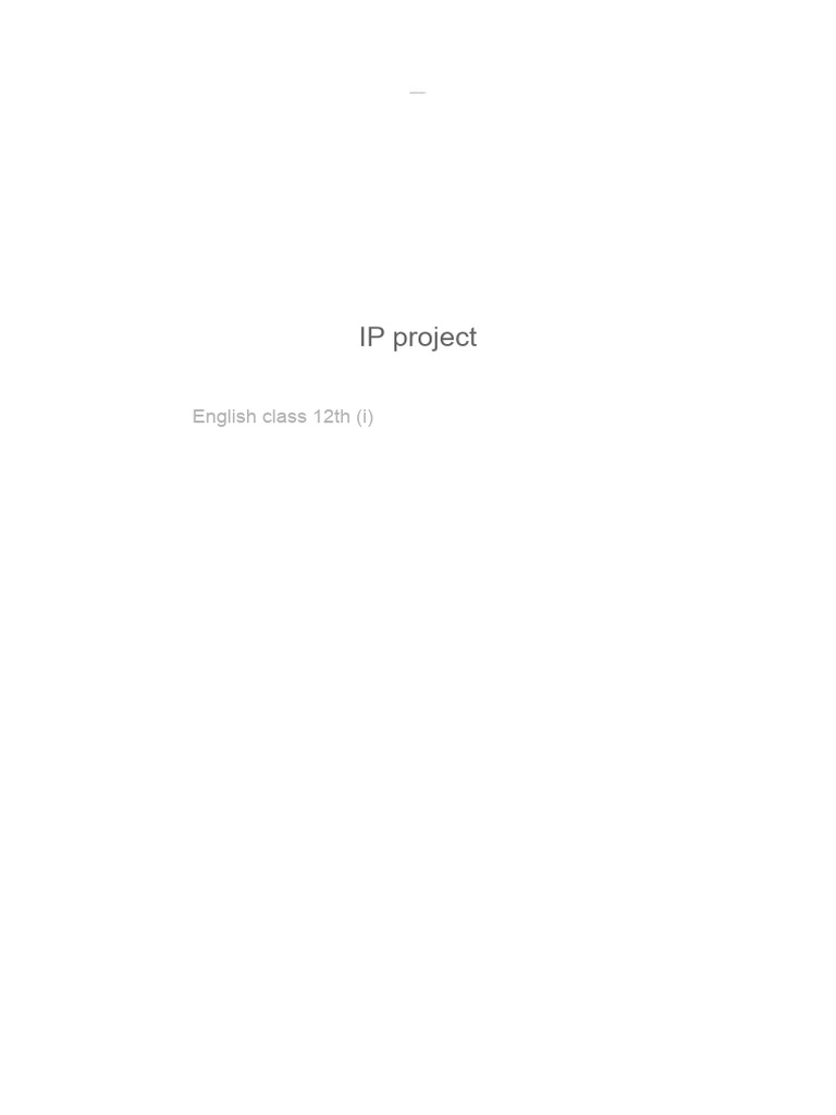 Ip Project | PDF
