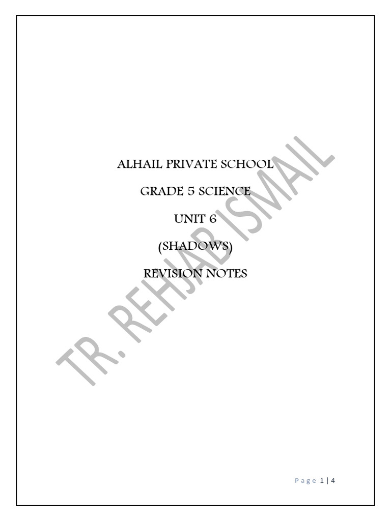 Shadows Notes | PDF | Shadow | Light