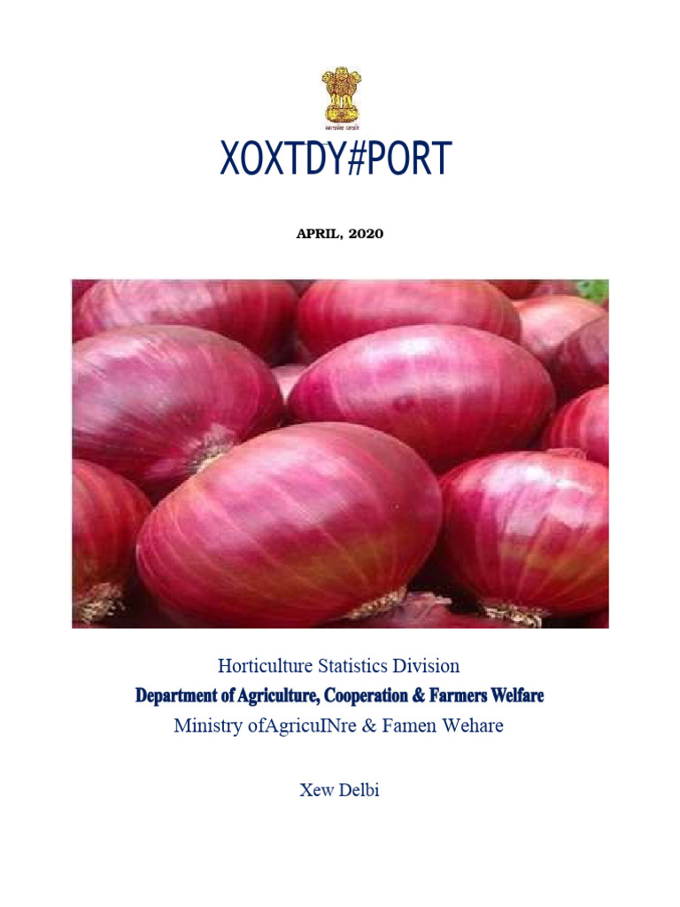 Monthly Report On Onion For April, 2020 - 0 | PDF