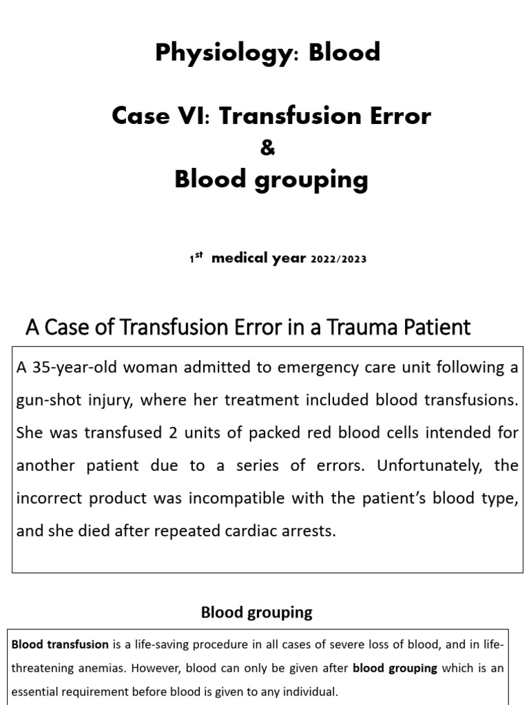 Blood Case 6 | PDF | Blood Type | Physiology