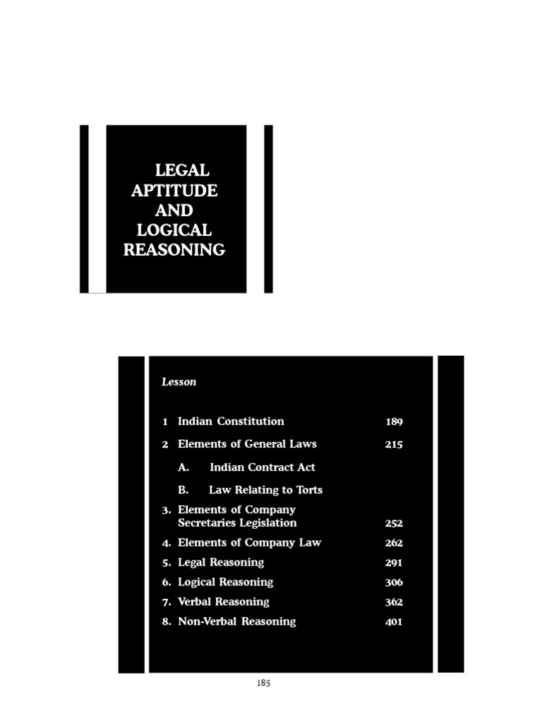 Legal Aptitude and Logical Reasoning Printable | PDF | Law