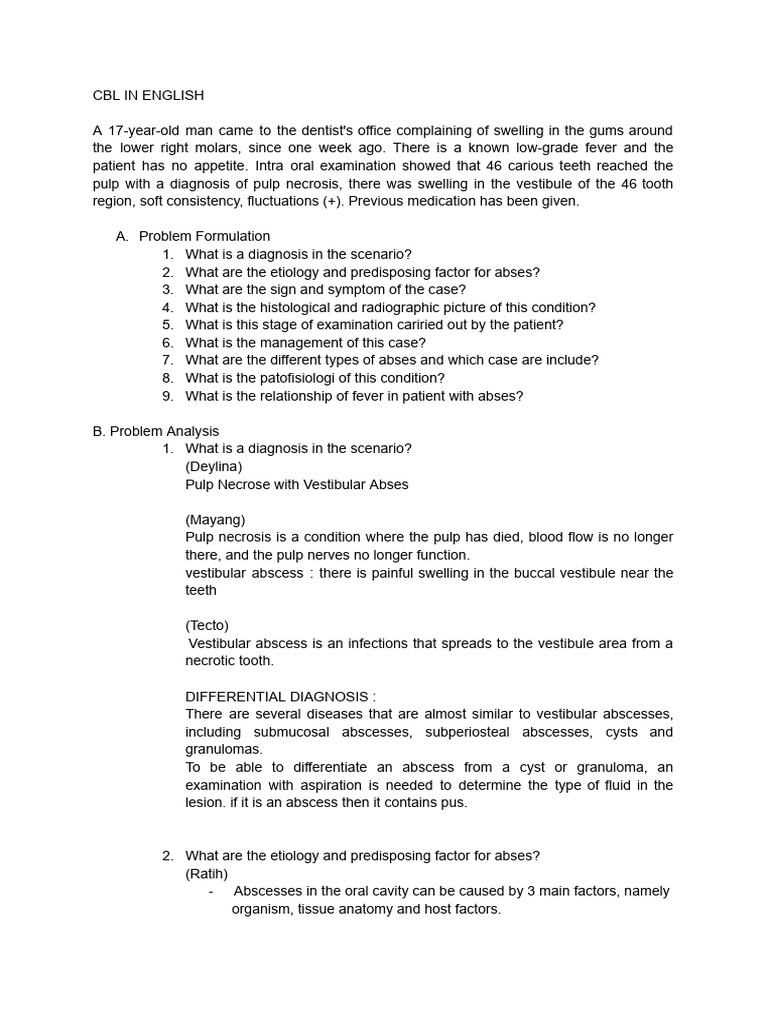 CBL in English | PDF | Dental Anatomy | Periodontology