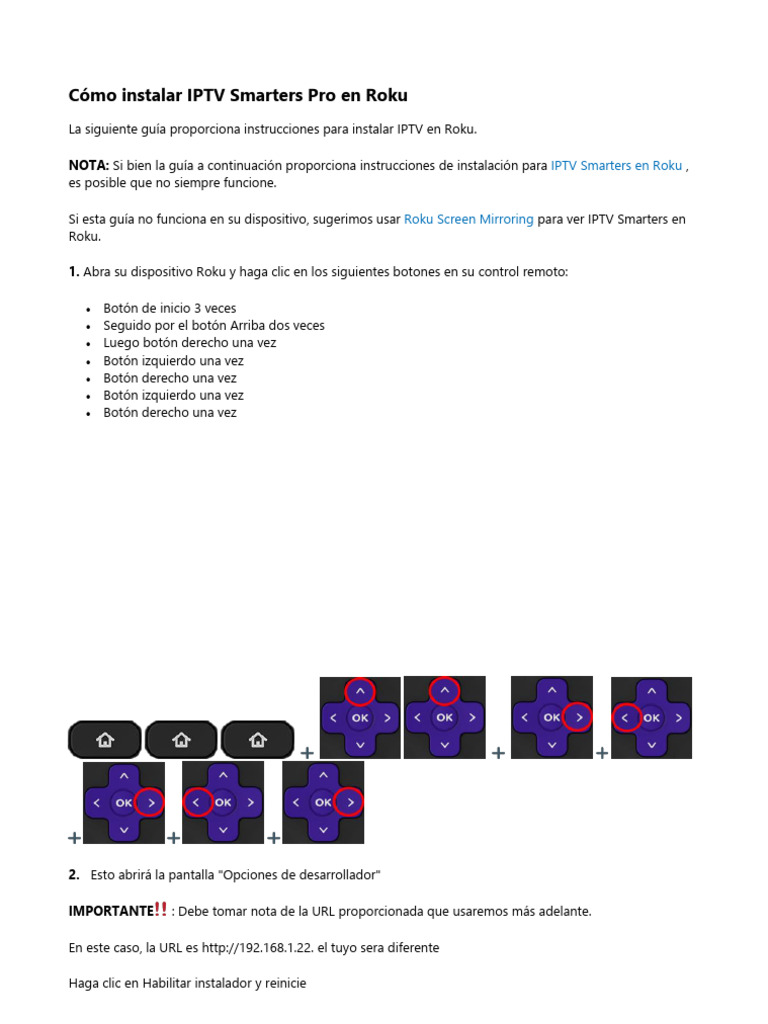 IPTV Smarters Pro en Roku | PDF