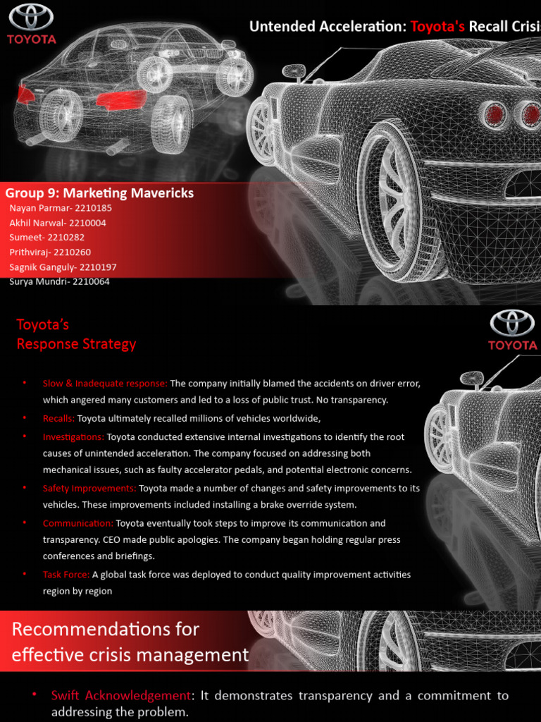 Toyota's Recall Crisis: Response Strategies | PDF | Toyota | Business