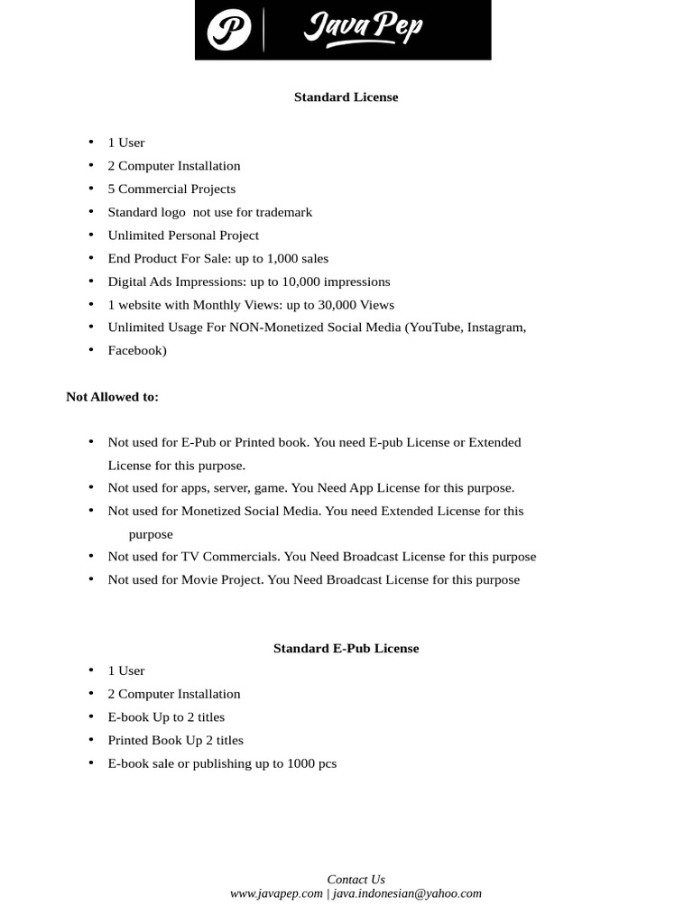 Java Pep License | PDF