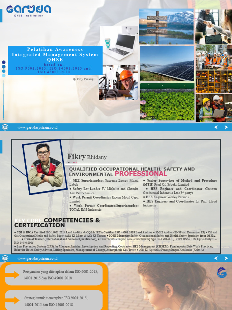 Pelatihan Awareness Integrated Management System Qhse: Based On | PDF ...