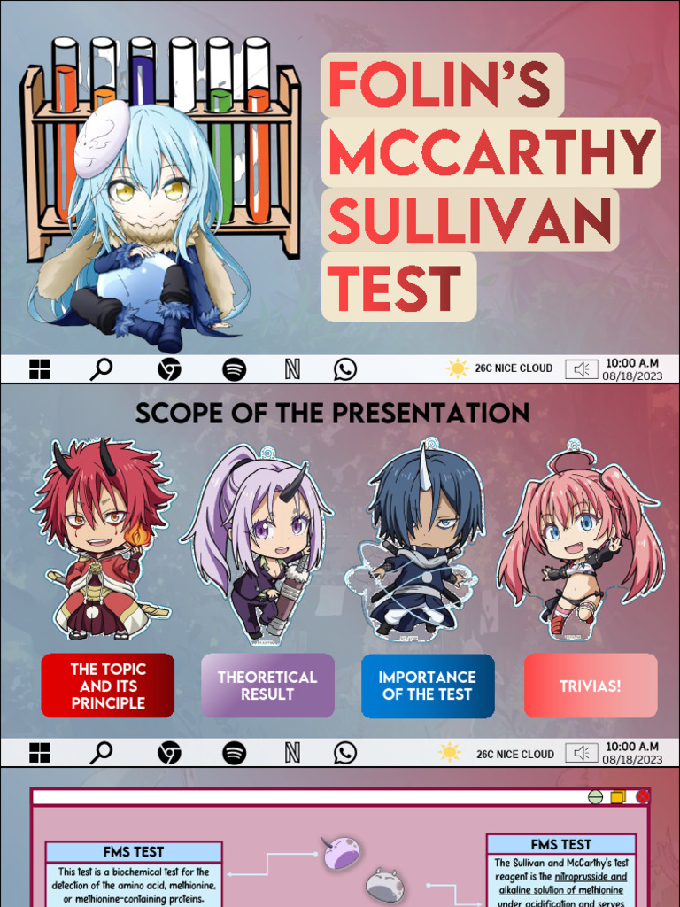 Folin's McCarthy Sullivan Test Overview | PDF | Methionine | Amino Acid