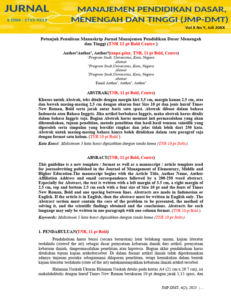 Template JMP-DMT | PDF | Metode & Bahan Ajar