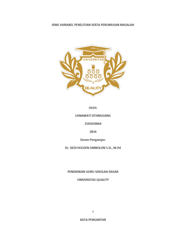 Jenis-jenis Variabel Penelitian | PDF