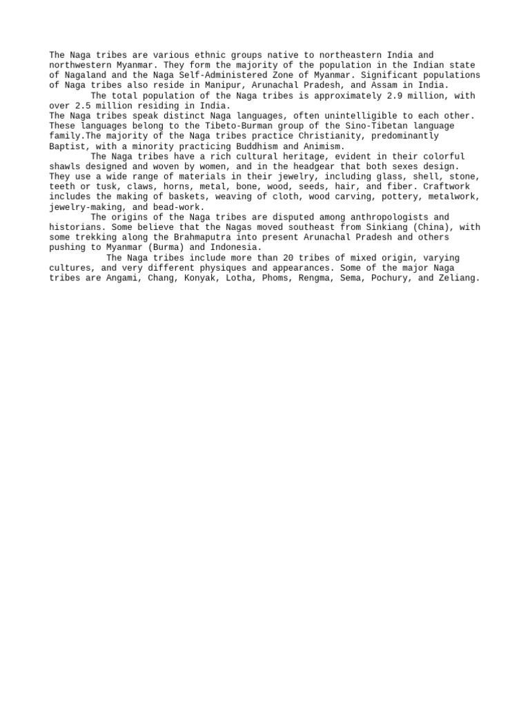 Naga Tribes: Culture and Origins | PDF
