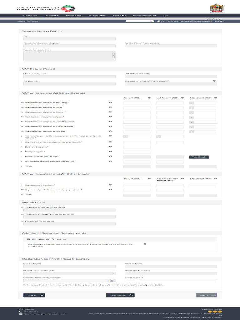 VAT Return Form 201 | PDF