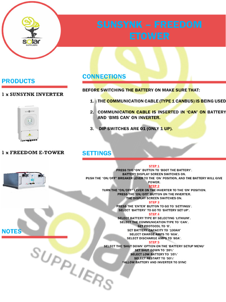 Sunsynk Etower Write Up 12 | PDF
