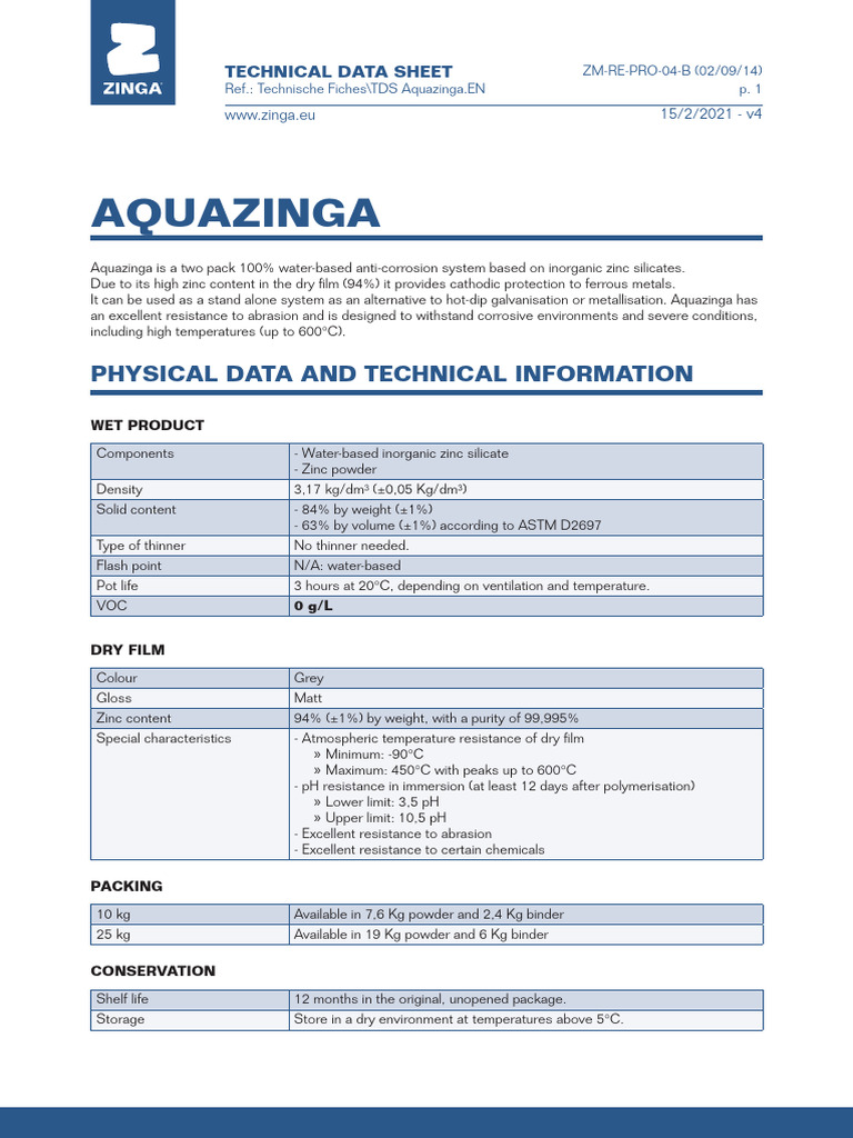 TDS Aquazinga en v4 | PDF | Paint | Humidity