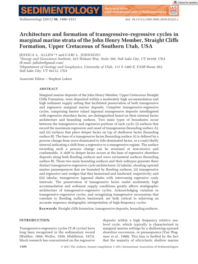 Sedimentology - 2011 - ALLEN - Architecture and Formation of ...