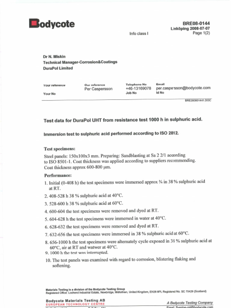 Bodycote Test Report | PDF