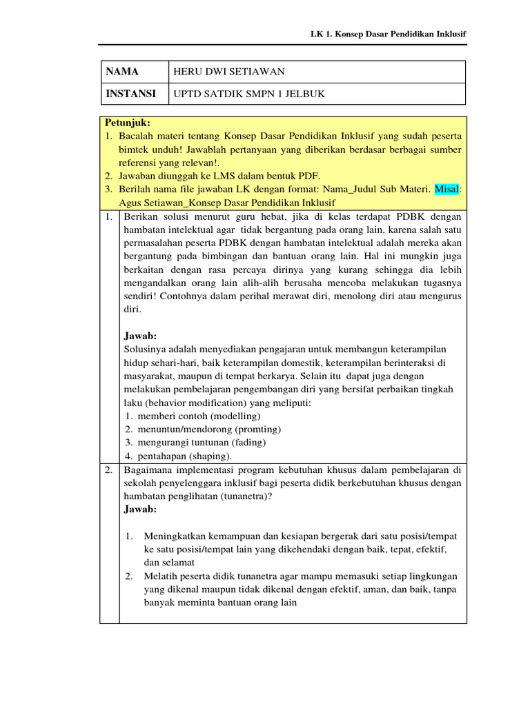LK-3 Heru Dwi Setiawan - Pengenalan Program Kebutuhan Khusus | PDF