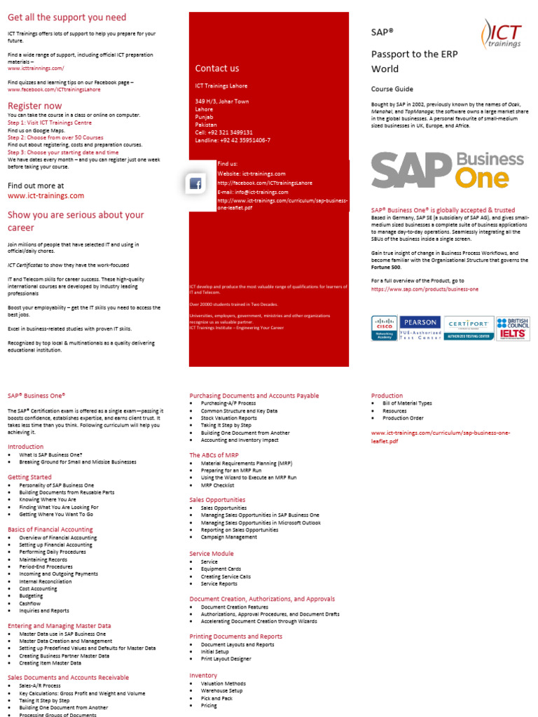 Sap Business One Leaflet | PDF | Educational Technology | Inventory