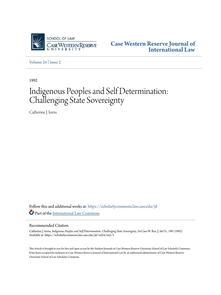 Catherine J. Iorns: Indigenous Peoples and Self Determination ...