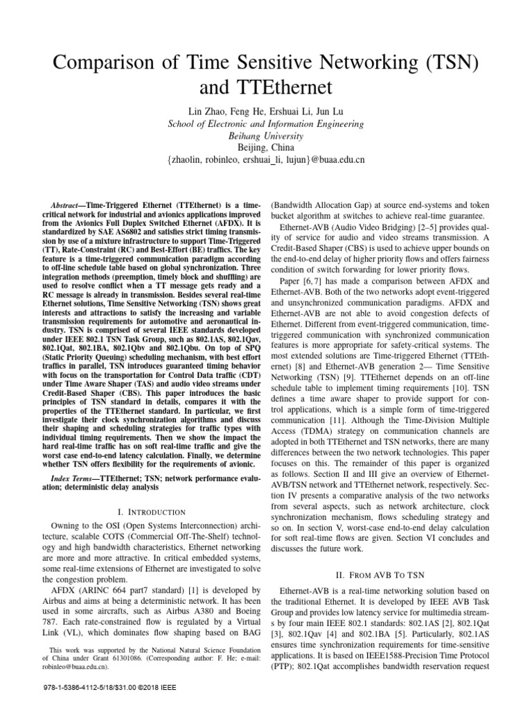 Comparison of Time Sensitive Networking (TSN) and TTEthernet | PDF ... Comparison of Time Sensitive Networking (TSN) and TTEthernet | PDF ...