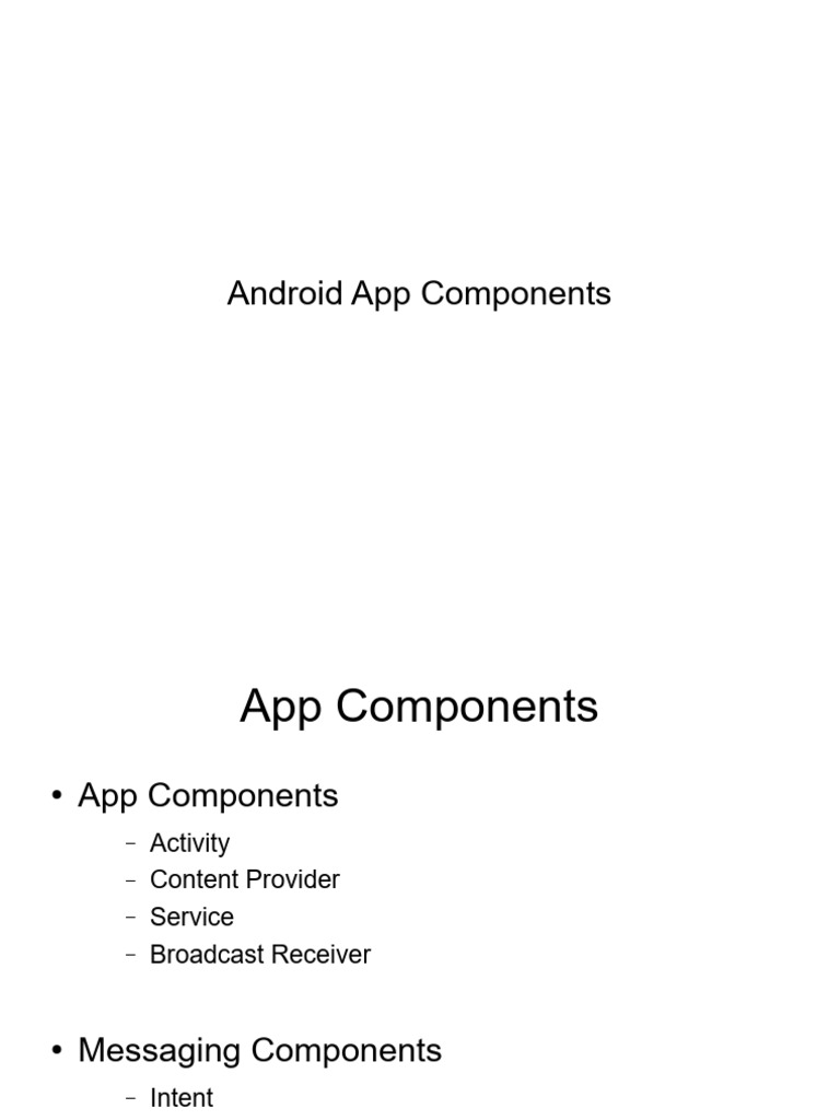 Android App Components Pdf Databases Boolean Data Type