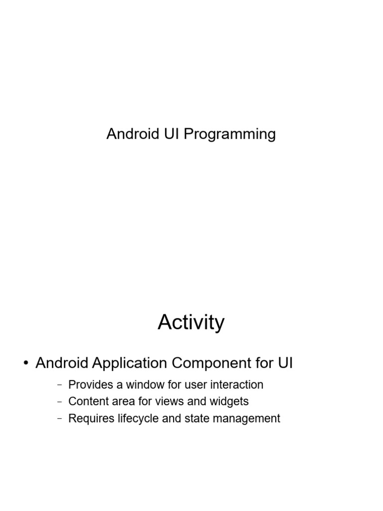 Android UI Programming | PDF | Menu (Computing) | Class (Computer ... Android UI Programming | PDF | Menu (Computing) | Class (Computer ...