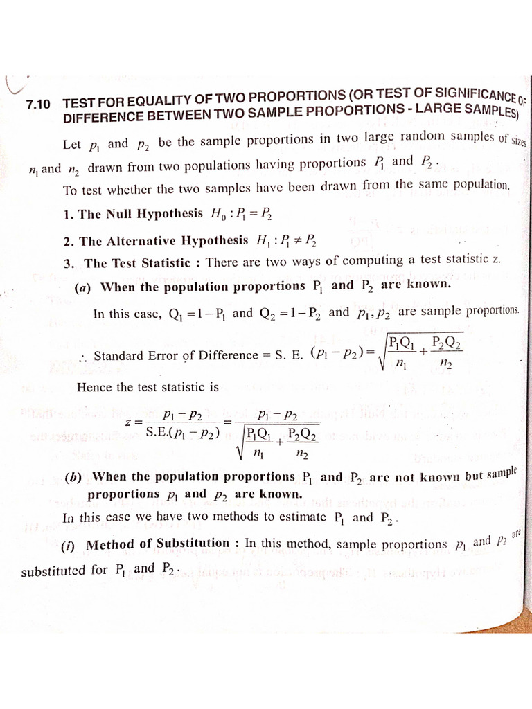 Working Rule of Two Proportions | PDF